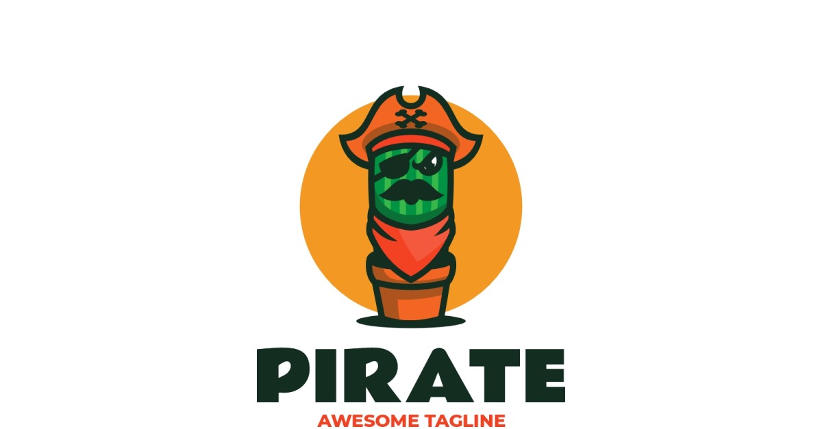 Mascot Pirate Cactus Logo Design #526960 - TemplateMonster