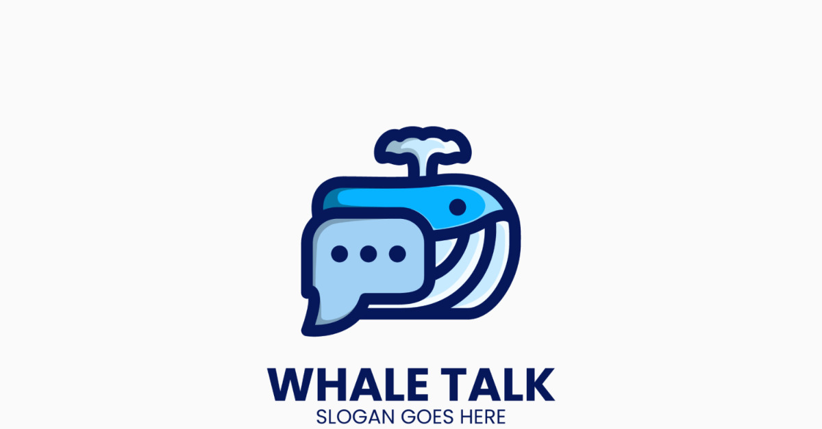 Modèle de logo vectoriel « Whale Talk » - TemplateMonster