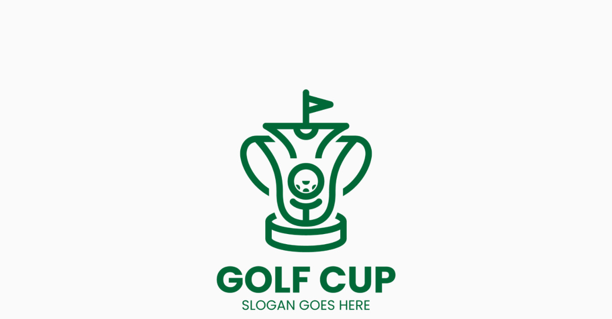 Diseño vectorial de plantilla de logotipo de copa de golf