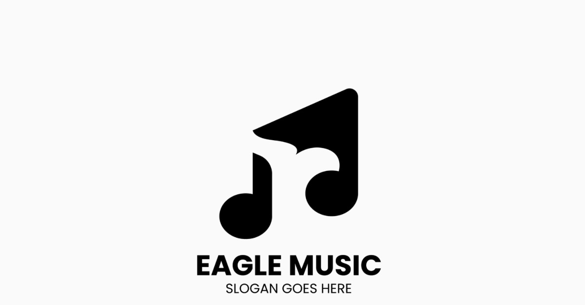Modèle de logo musical Eagle, conception vectorielle