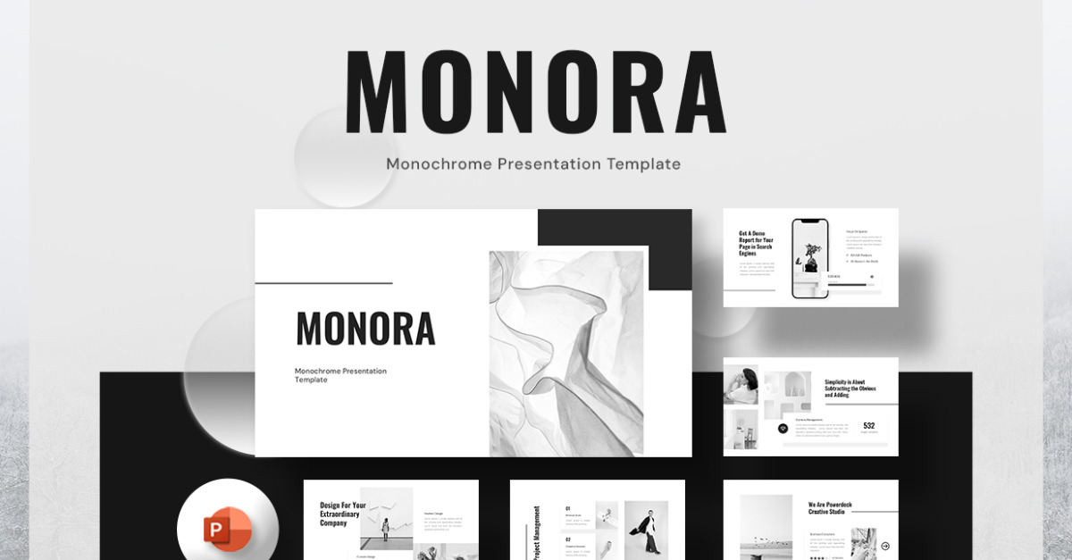 Monora - Modello di PowerPoint monocromatico