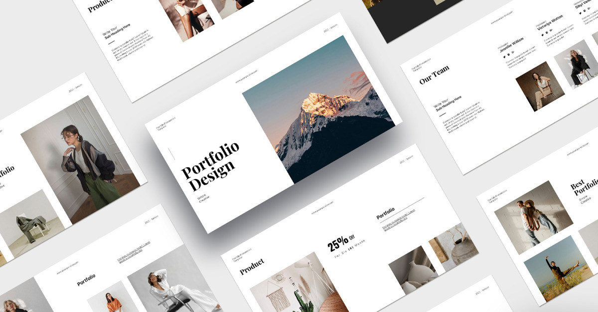 Plantilla de presentación de PowerPoint de portafolio