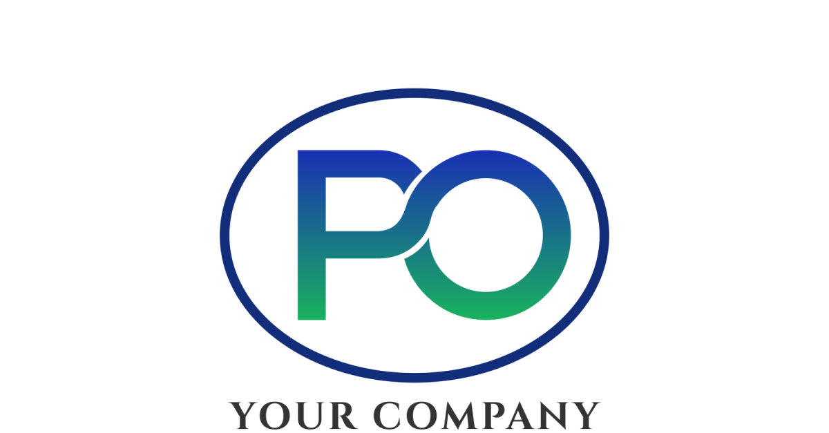PO Letter Initials Logo Design Template - TemplateMonster