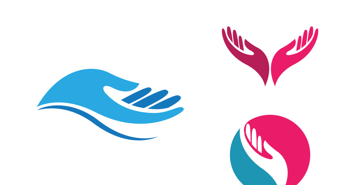 Concept d'aide manuelle ensemble Conception d'illustration de logo v.1