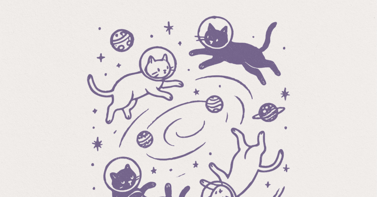 Space Cat PNG, Cat PNG, Cute Cat PNG, Galaxy PNG Art, Astronaut Cats ...