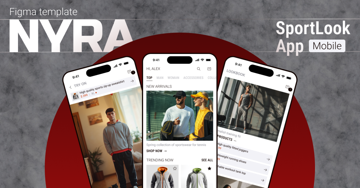 NYRA SportLook App — Mobile App UI Template - TemplateMonster