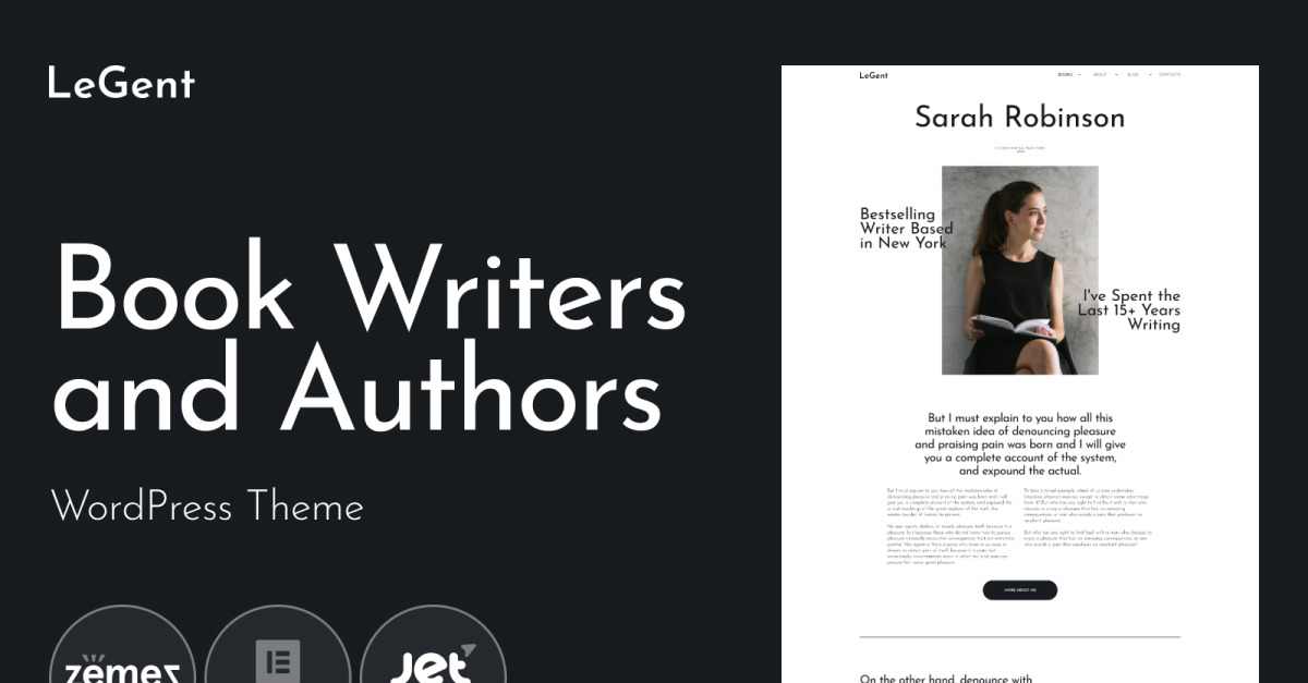 Legend - Responsive Book Writers and Authors WordPress Theme
