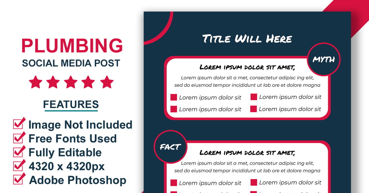 Minimalist Myth vs Fact PSD Templates for Instagram Awareness and Fact ...