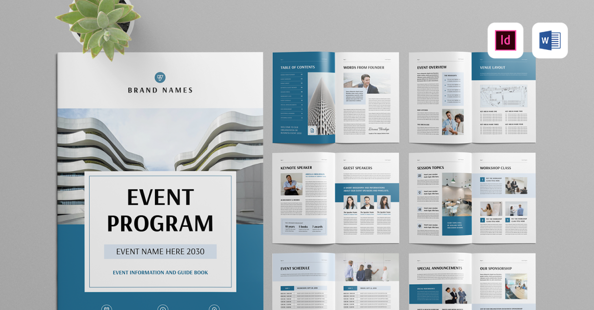 Event Program Booklet Brochure #529585 - TemplateMonster