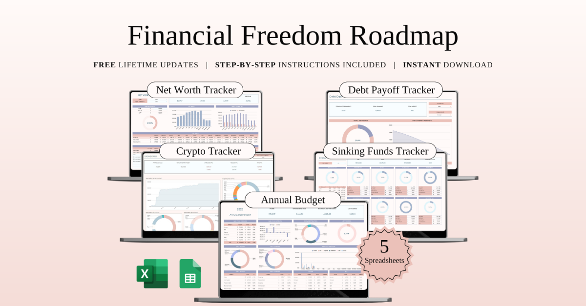 Financial Freedom Roadmap | Spreadsheet Templates Excel and Google Sheets