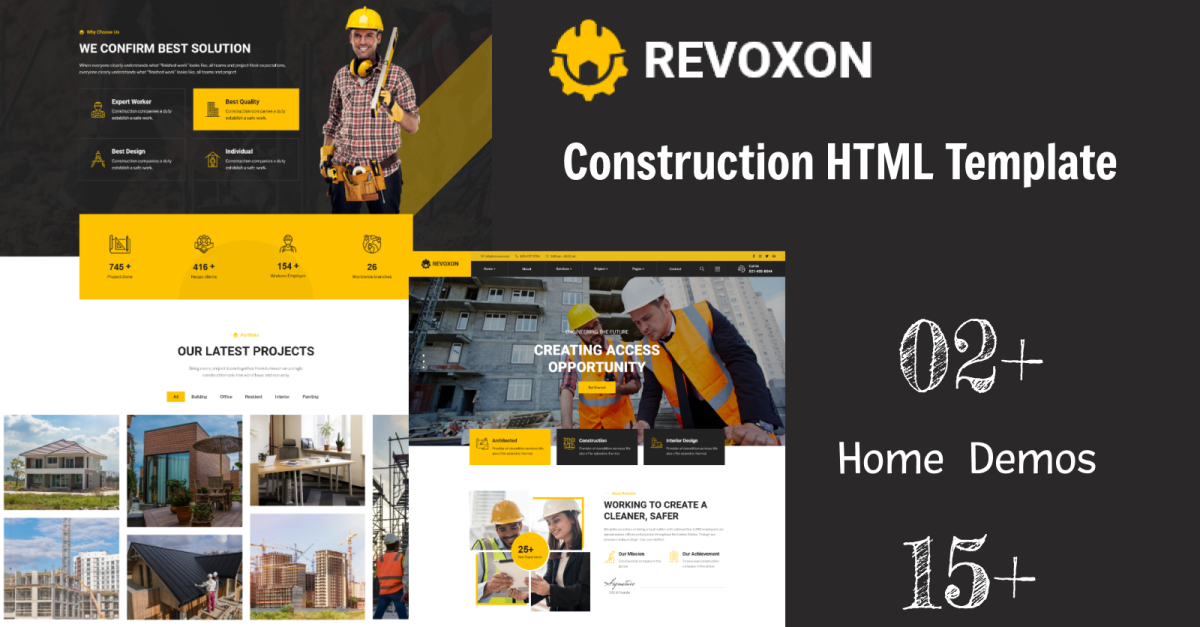 Construction HTML Template - Revoxon Construction