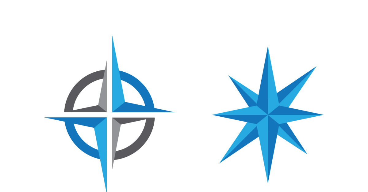 Ilustración vectorial del logotipo de la brújula moderna (v.16)