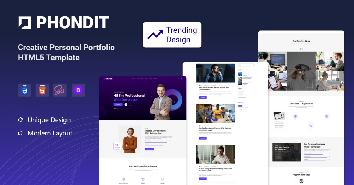 Phondit - Creative Personal Portfolio HTML5 Template