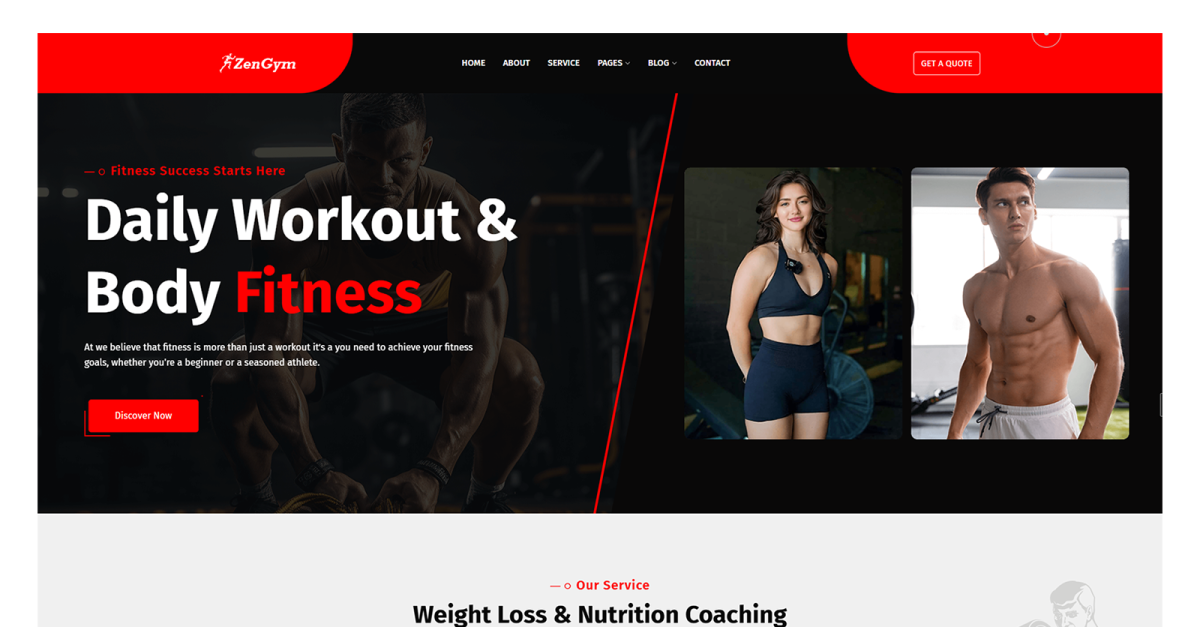 Zengym – Modern Gym & Fitness WordPress Theme