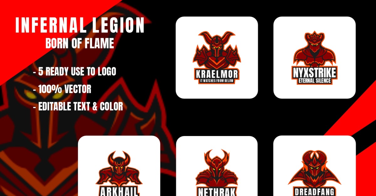 Pacote com o logotipo do mascote do Cavaleiro do Inferno