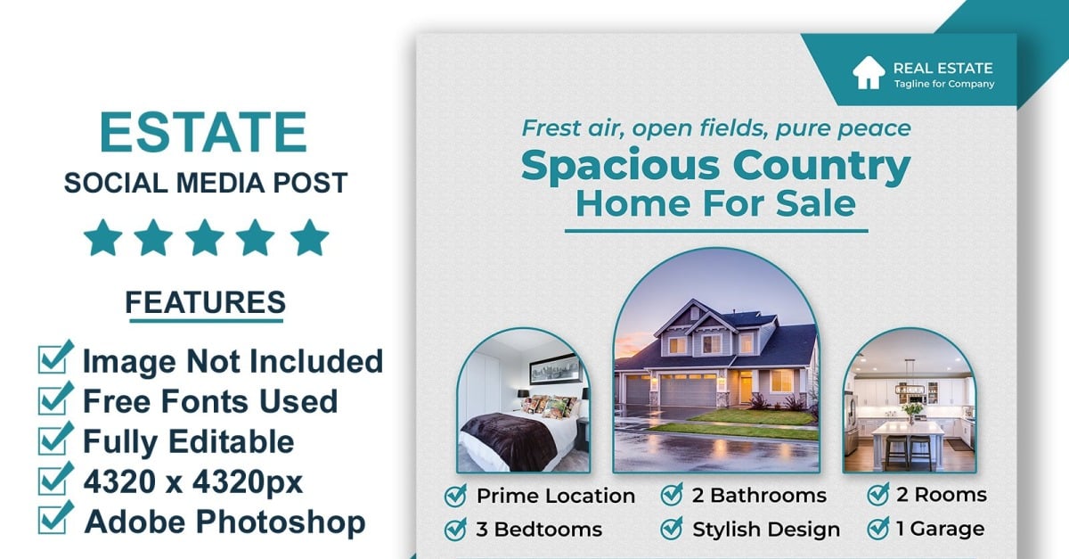 Luxury Home Real Estate Post Template for Premium Listings and Agent ...