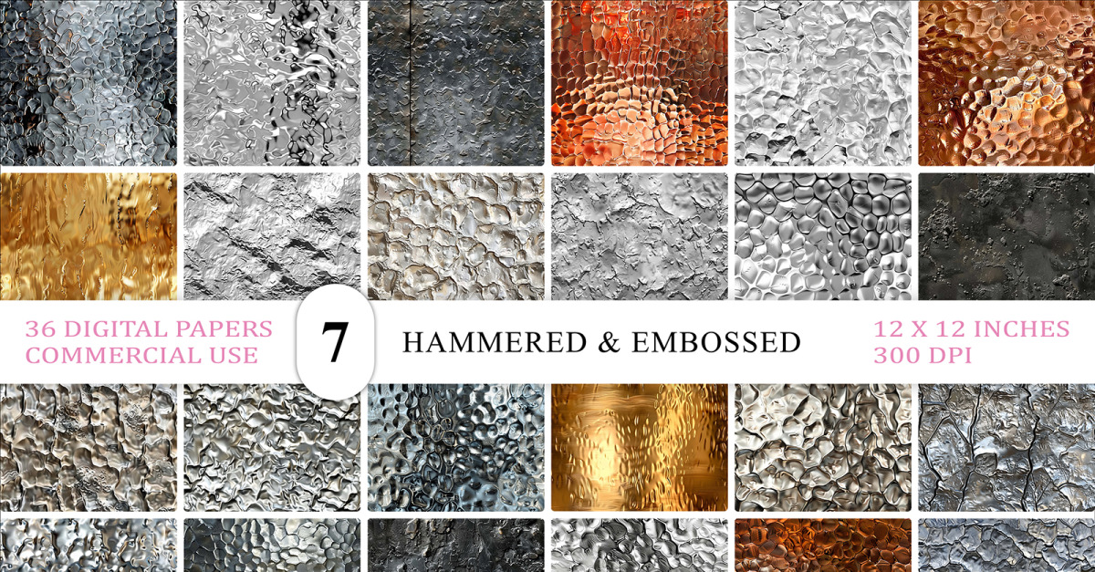 Premium Crumpled & Beaten Metal Texture | Hammered & Embossed Metal ...