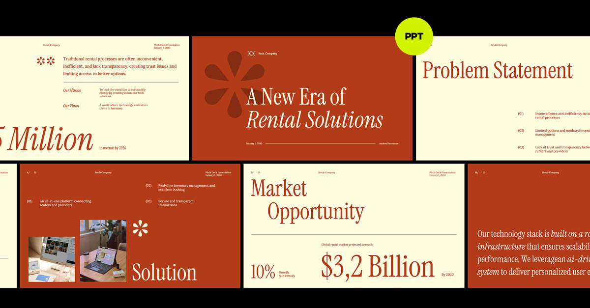 Présentation PowerPoint de la plateforme de location Rends