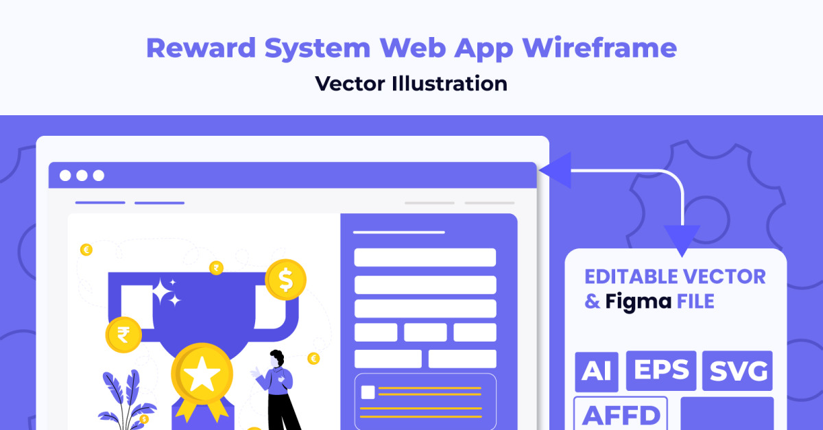 Online Reward System Web App Wireframe Concept