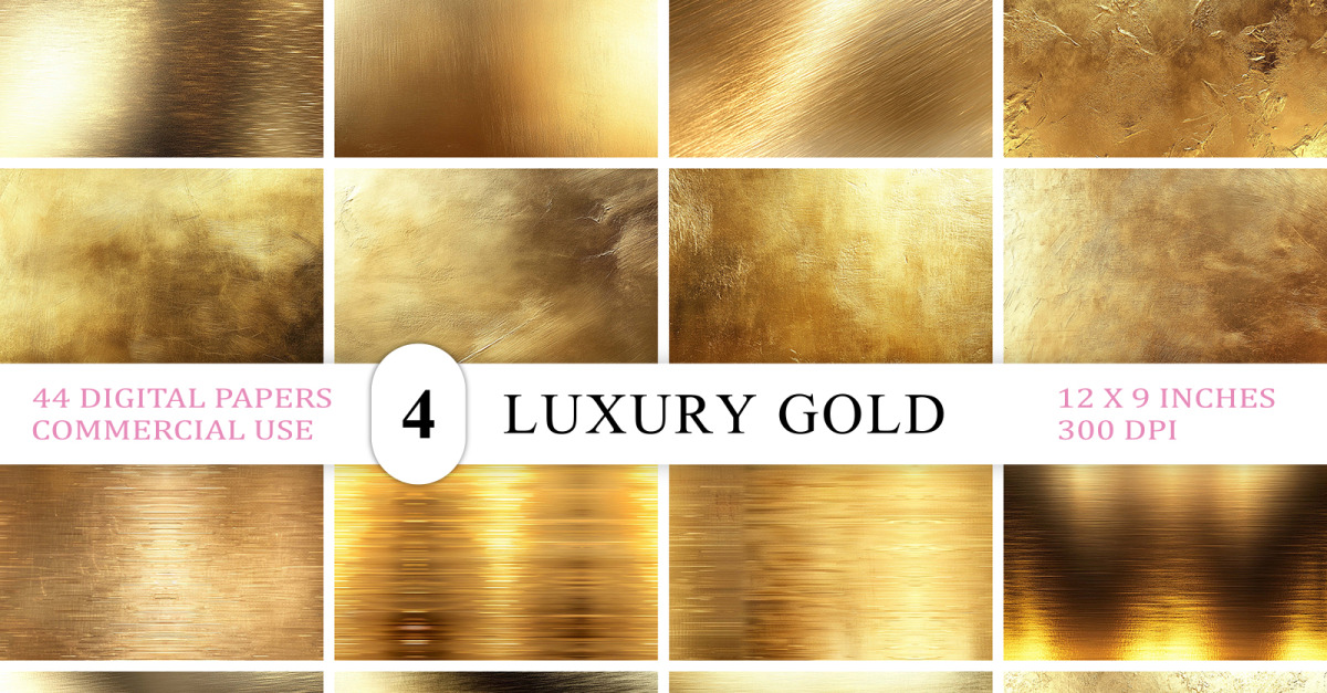 Golden Texture Bundle | Golden Backgrounds & Foils | Luxury Gold ...