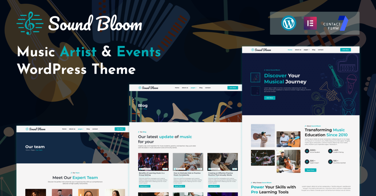 Sound Bloom – Tema de WordPress para artistas musicales y eventos