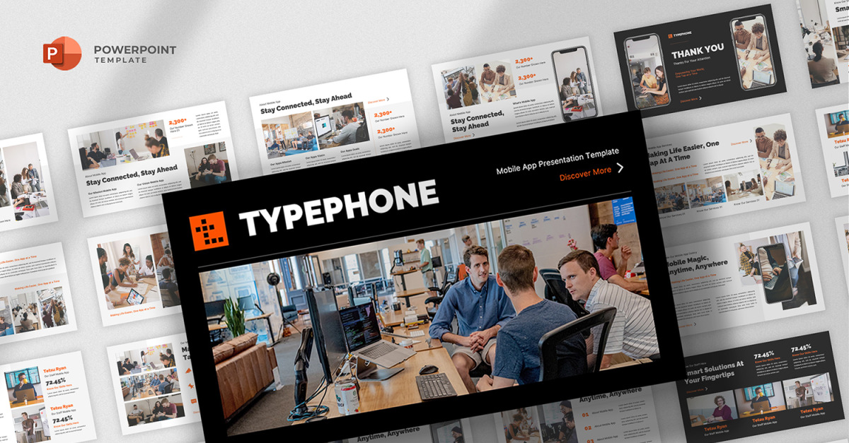 Typephone - Mobile App Powerpoint Template - TemplateMonster