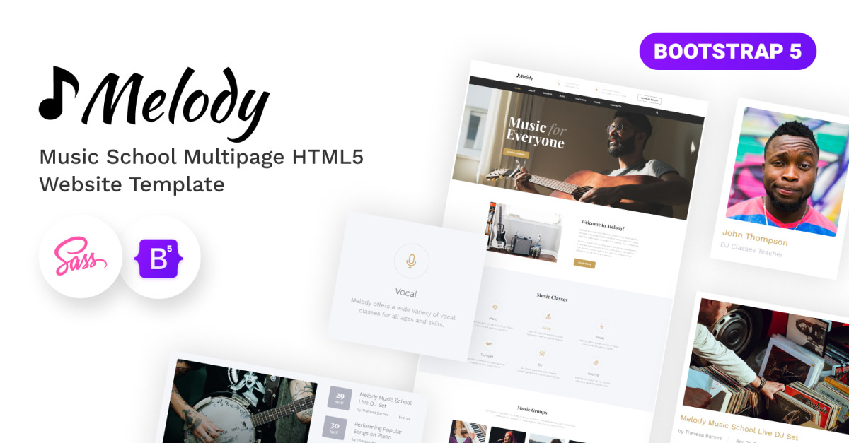 Melody - Music School Multipage HTML5 Website Template