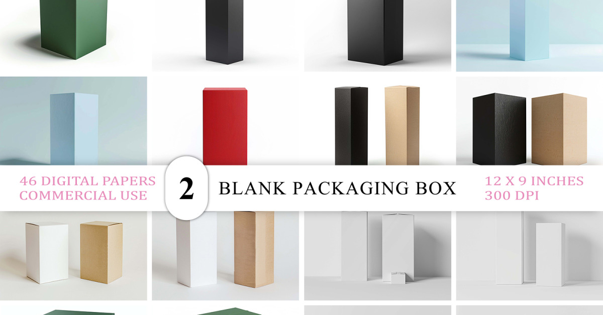 Realistic Paper Box Mockup Background | Blank Minimal Box Mockups ...