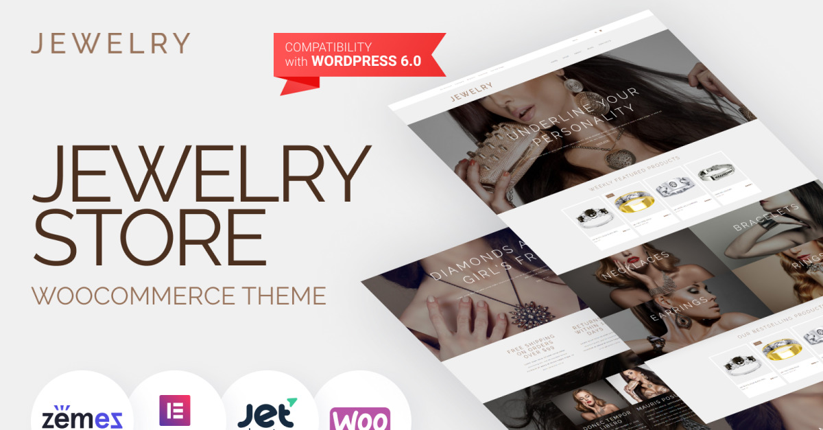 Jewelry - Jewelry Website Design Template for Online Shops WooCommerce ...