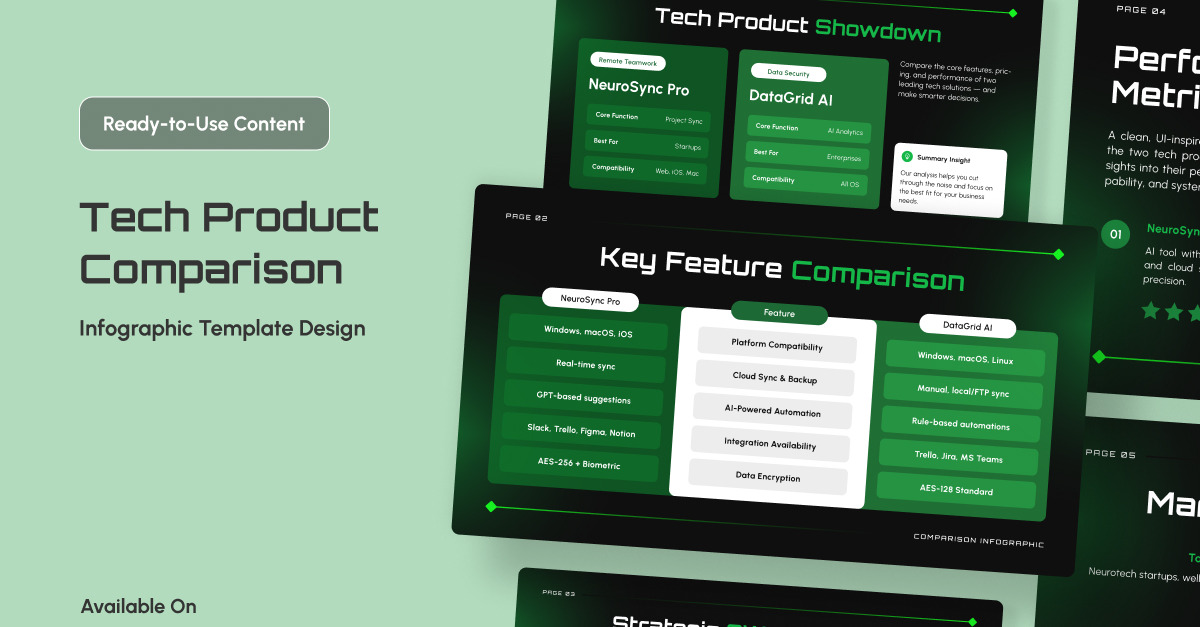 Tech Infographic Cards with Hover UI Style - TemplateMonster