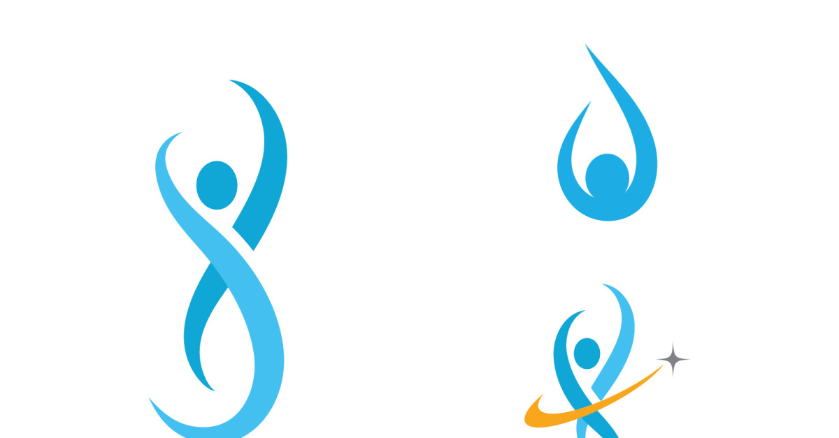 Healthy life Human fit sport logo sign illustration v2.357