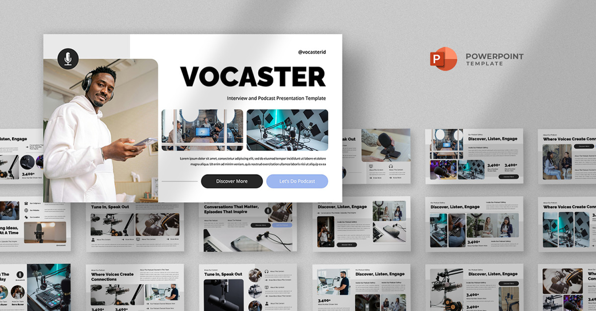 Vocaster - Podcast & Radio Powerpoint Template