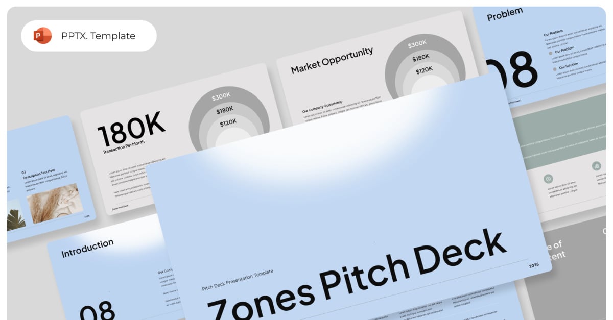 Zones Pitch Deck PowerPoint Template - TemplateMonster