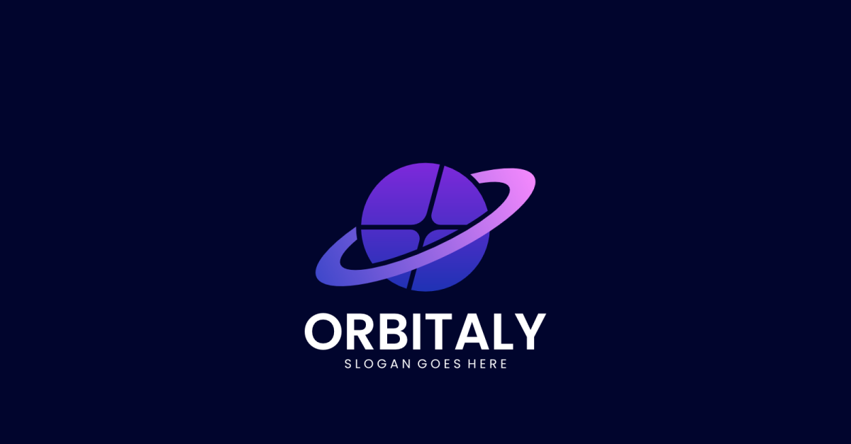 Diseño de logotipo de Orbitaly moderno con degradado