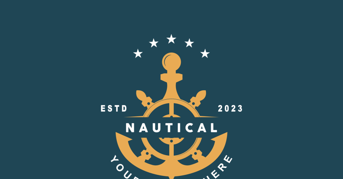 Ship Rudder Logo Maritime Vector Simple V6 - TemplateMonster