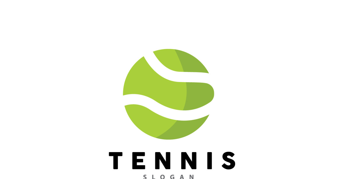 Tennis Logo Design Vector Simple Silhouette V1