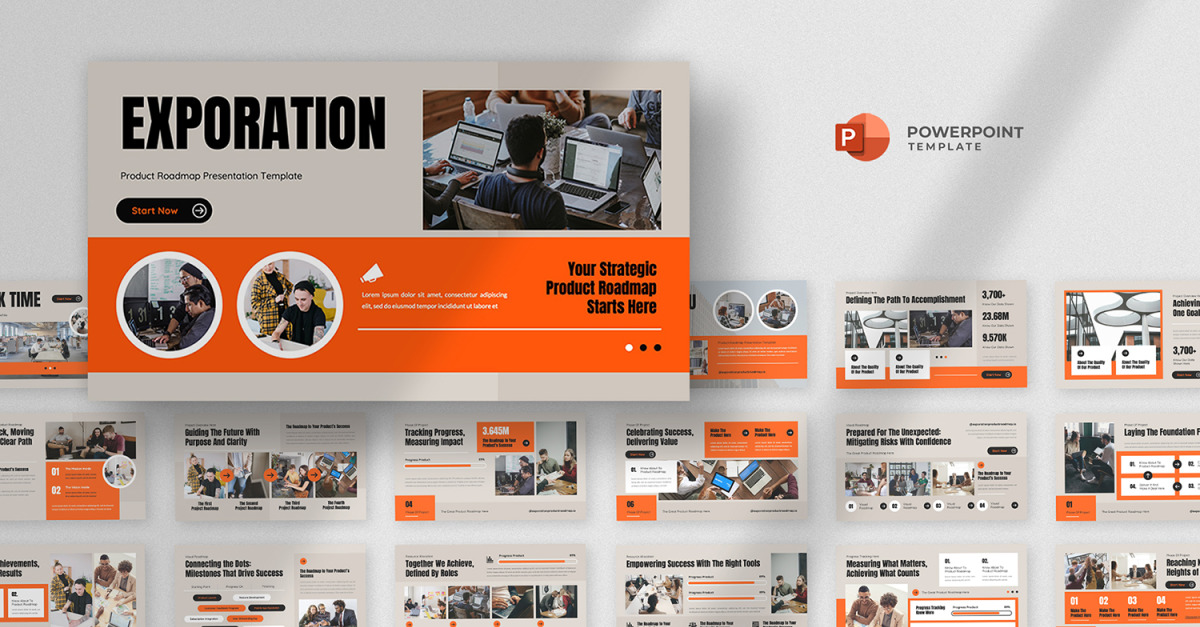 Exporation - Product Roadmap Powerpoint Template