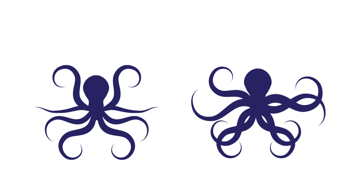Modèle de conception d'illustration d'icône vectorielle de pieuvre v3.4