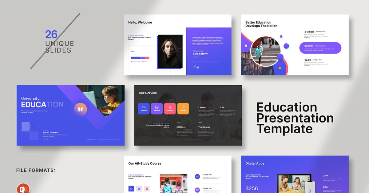 Education Presentation With Blue Accents - TemplateMonster