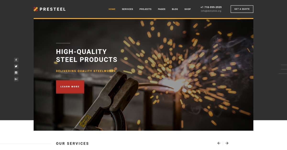 Presteel - Steelworks Multipage Creative HTML Website Template