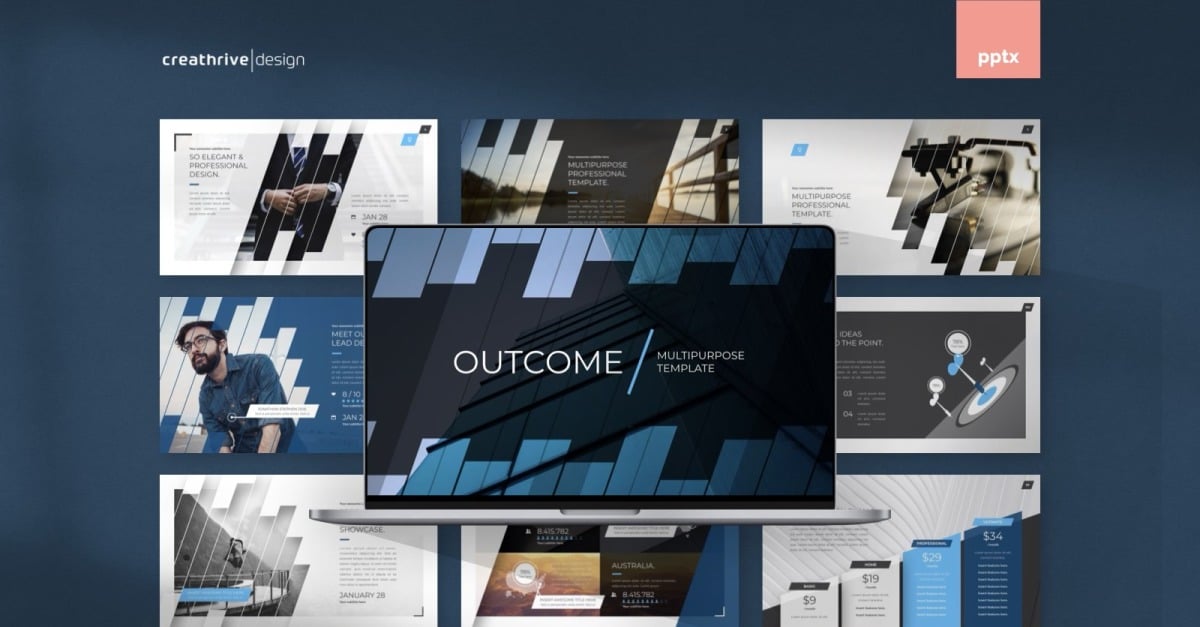 Outcome PowerPoint Presentation Template - TemplateMonster