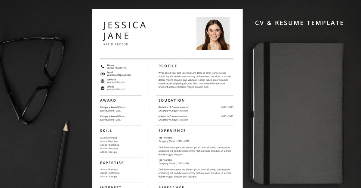 Professional CV And Resume Template- Jessica-Jane