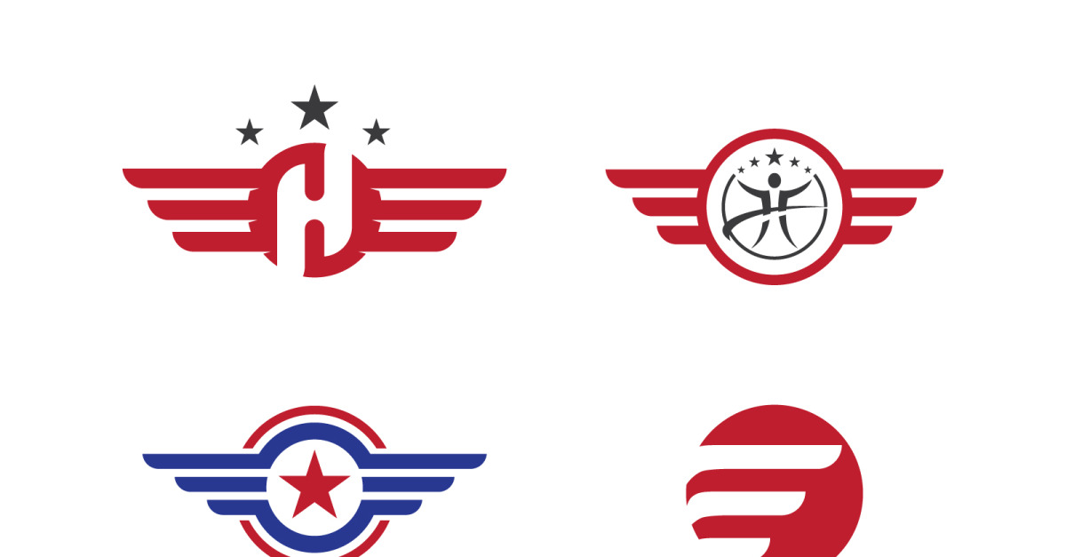 Falcon hawk wing icon Template logo illustration design v3.3