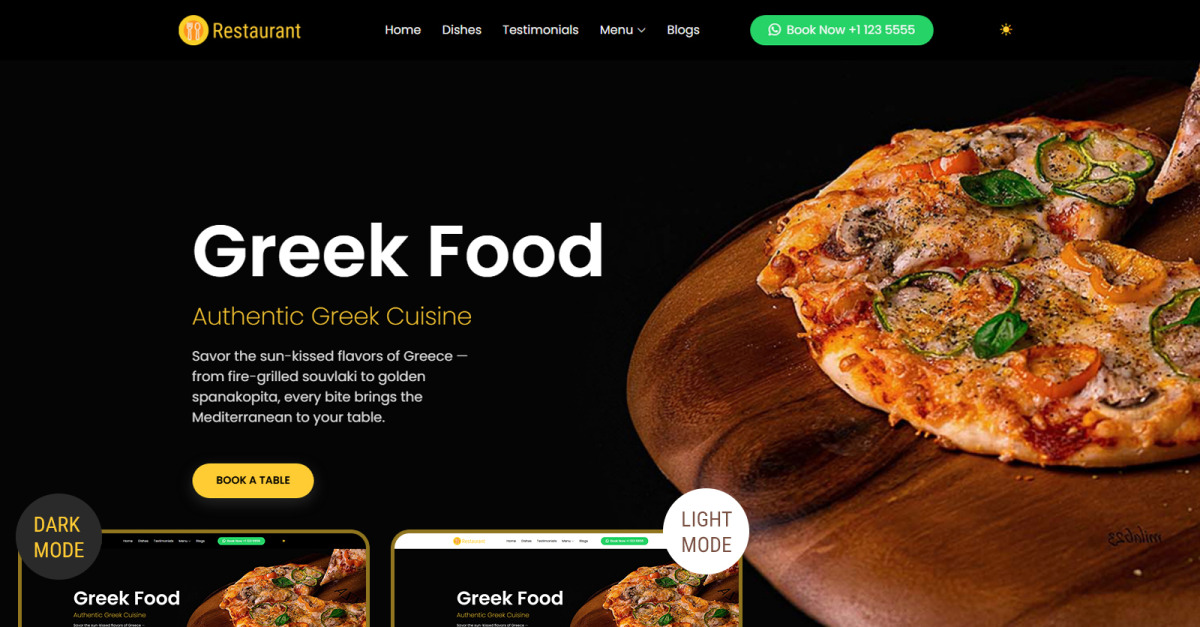 Greek Restaurant Multipurpose Website Template
