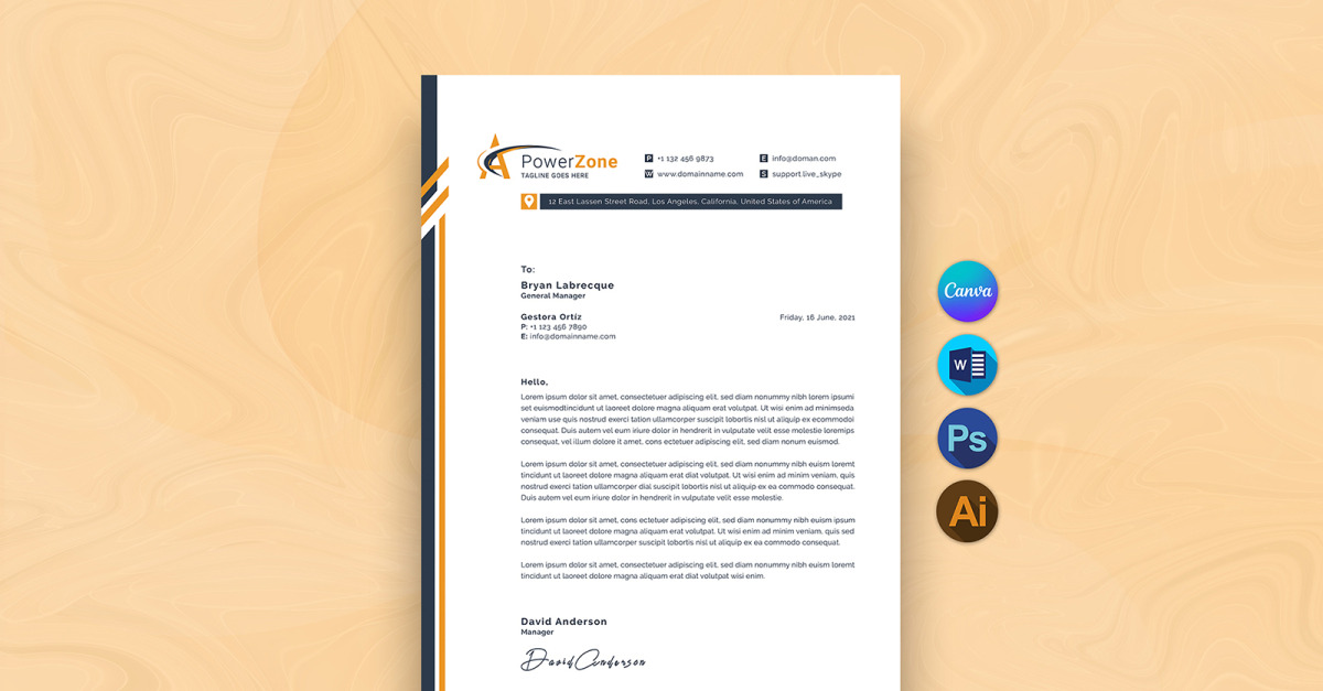 Professional Business Letterhead Template | Editable Word, PSD, AI ...