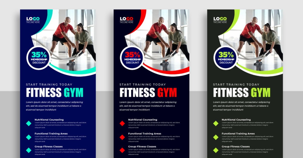 Fitness Gym Rack Card or Dl Flyer Template Ver-1