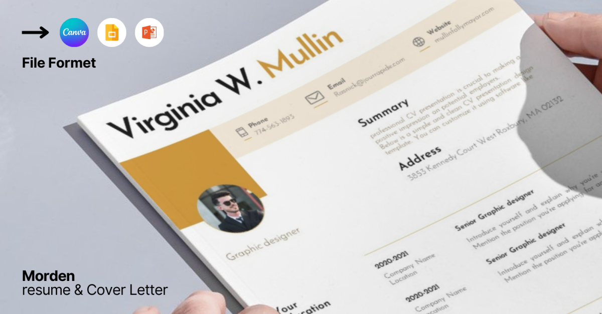 Modèle de CV et de lettre de motivation moderne (Canva + Google Docs ...