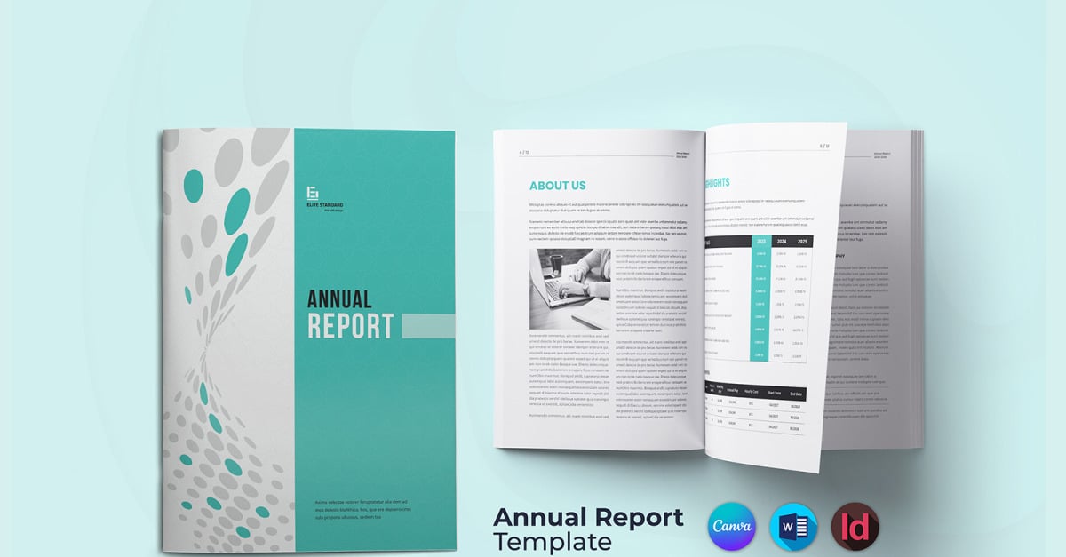 Modern Annual Report Template – Editable Corporate Business Report ...