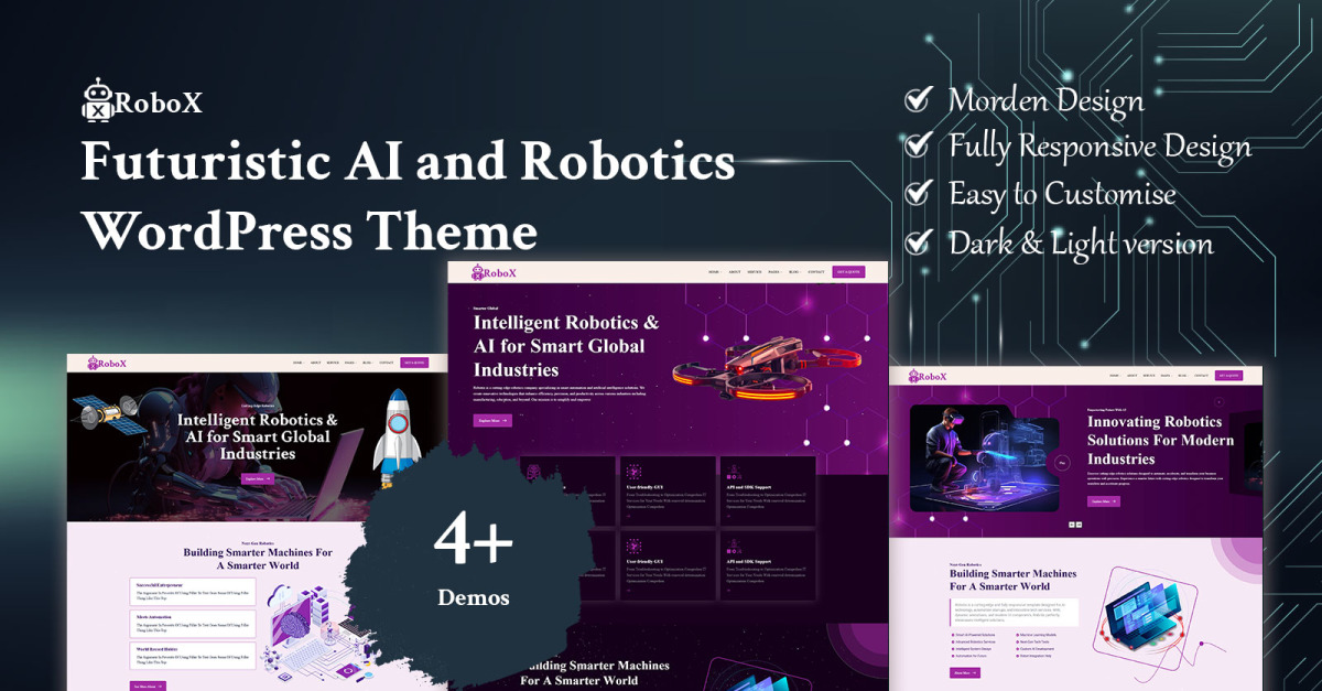 RoboX – Futuristic AI and Robotics WordPress Template