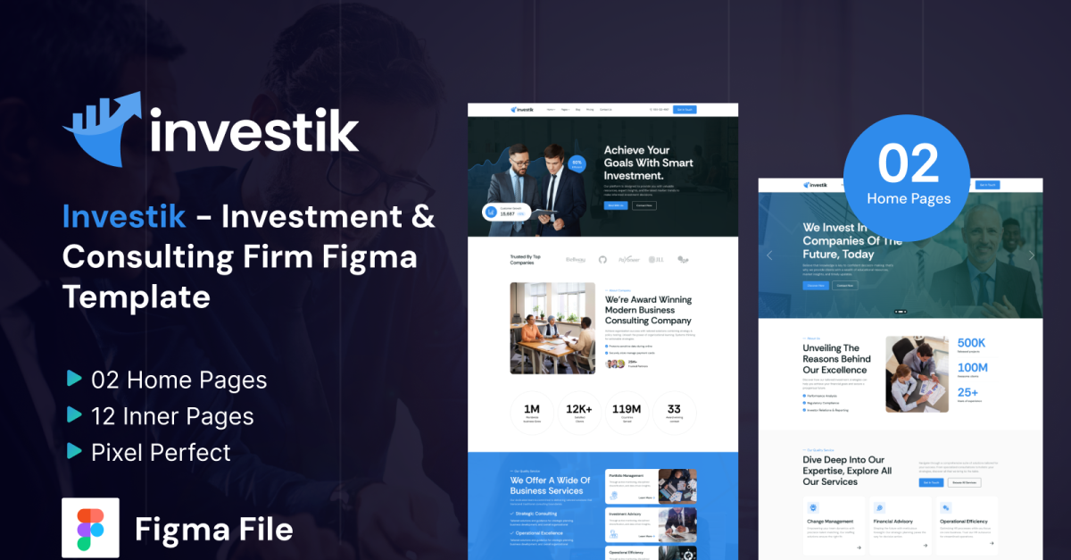 Investik – Plantilla de Figma para inversión y consultoría